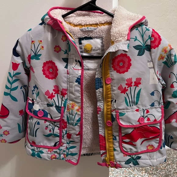 Mini Boden | Jackets & Coats | Mini Boden Floral Kids Jacket Pink Red ...